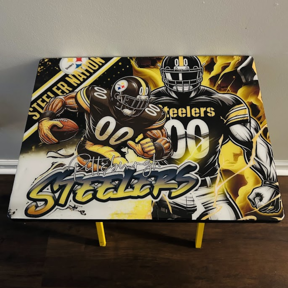 Football Themed Tray Table-Epoxy Covered – Deerora Creations